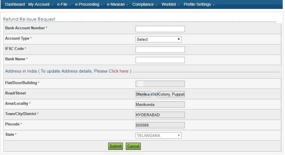 How to submit a Refund Re-issue request | EZTax.in